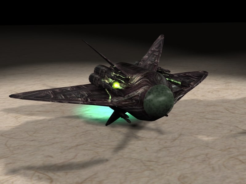 alien space fighter 3d max