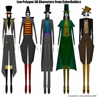 polygons character 3d model