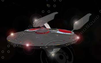 constitution class starship 3d model