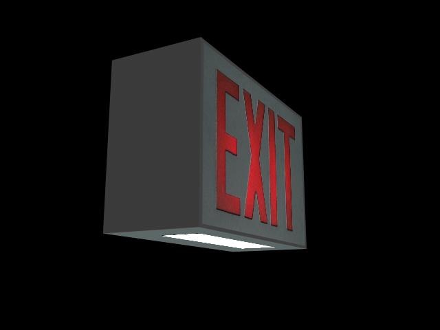 exit sign 3d model