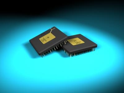 3d microchip chips model