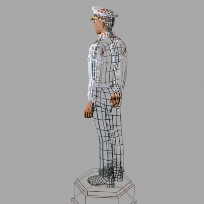 3d ship captains uniform model