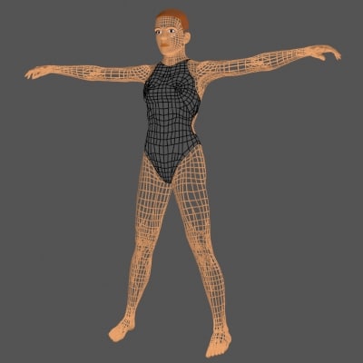 3d female swimmer model