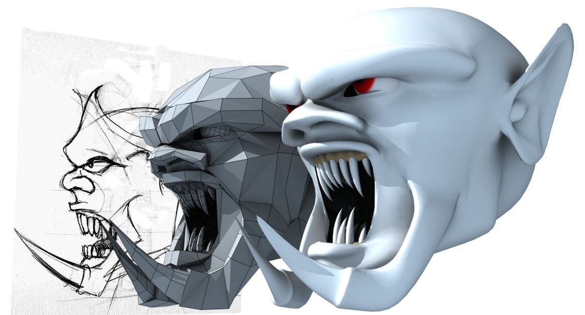 3d monster head model