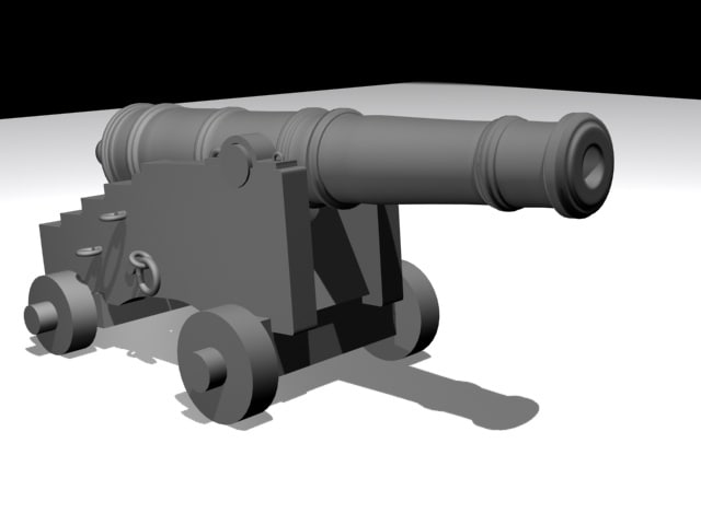 ship cannon 3d model