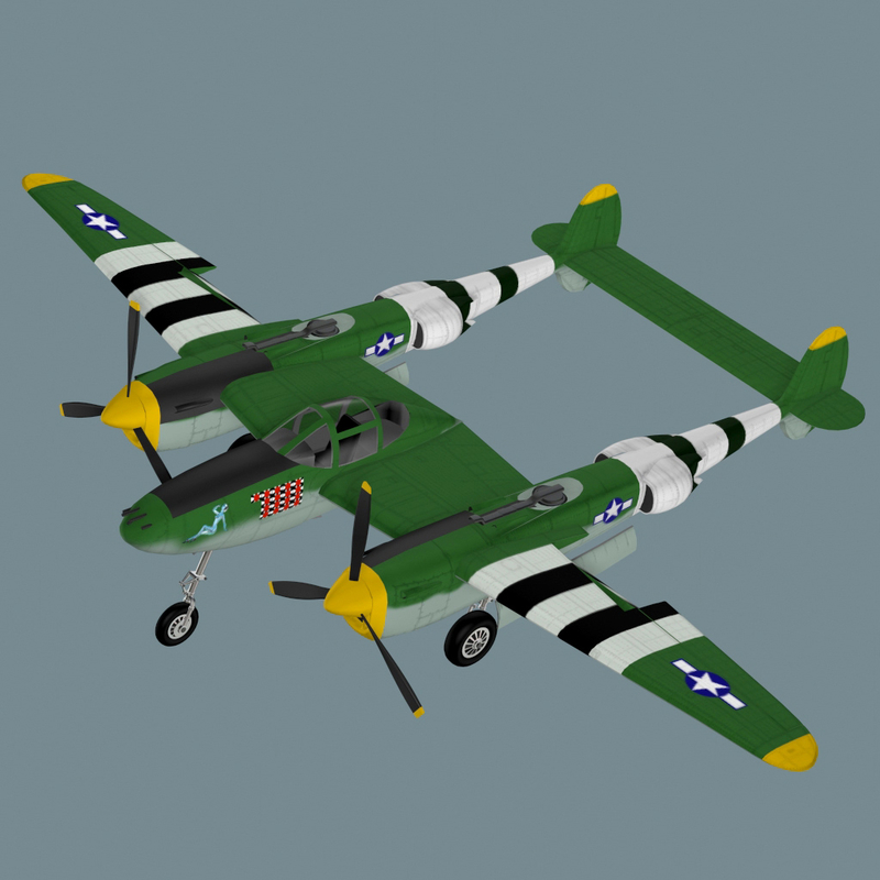 3d model ww2 prop fighter plane