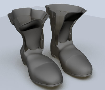 polygonal old boots 3d model