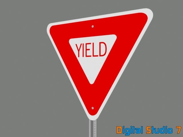3d model yield sign