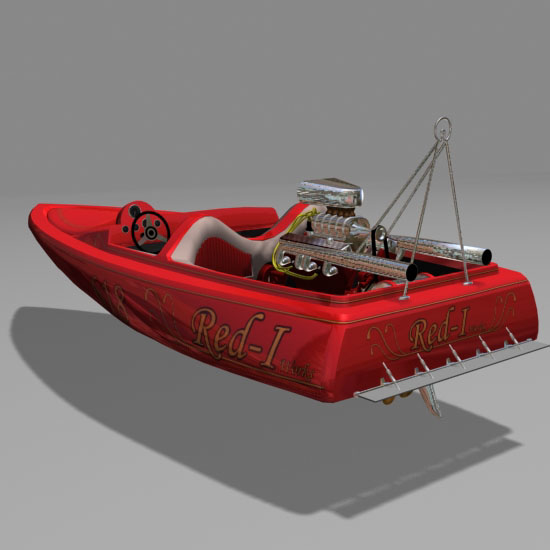 3d model speed boat drag