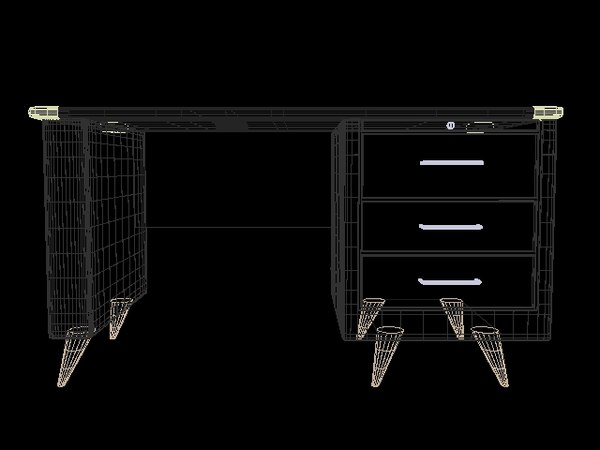 office desk 3 3d dxf