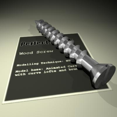 3d model wood screw