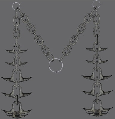 3d model spiked chain d weapon