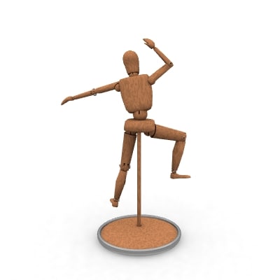 wood drawing dummy 3d model