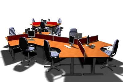 open office workstation 3d max