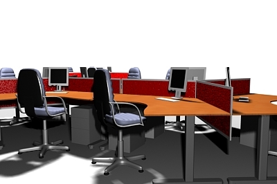open office workstation 3d max