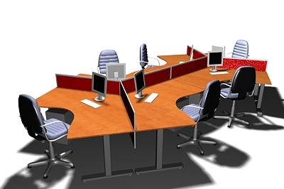 open office workstation 3d max