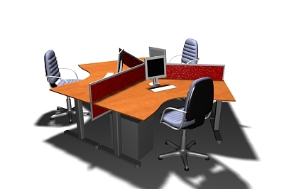 open office workstation 3d max