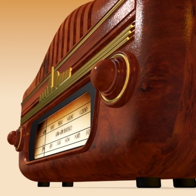 3d model old time radio