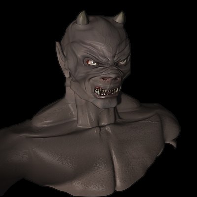 realistic devil head 3d model