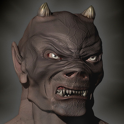 realistic devil head 3d model