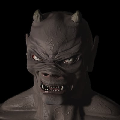 realistic devil head 3d model