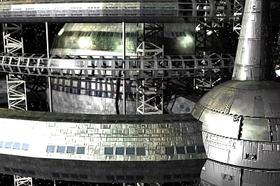 futuristic space station 3d model
