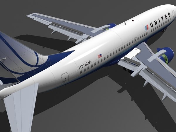 3d b 737-300 united airlines model