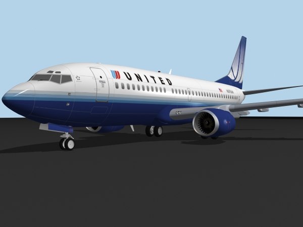 3d b 737-300 united airlines model