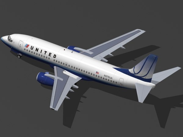 3d b 737-300 united airlines model