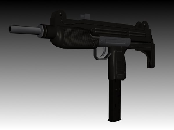 3ds max uzi submachine gun