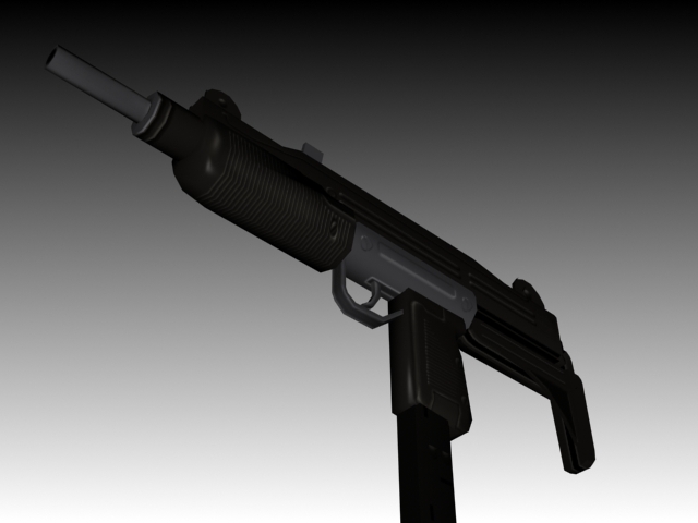 3ds max uzi submachine gun