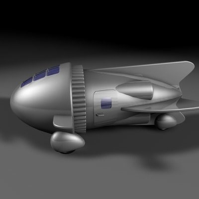 flash gordon rocket ship 3d model