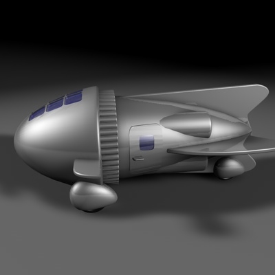 flash gordon rocket ship 3d model