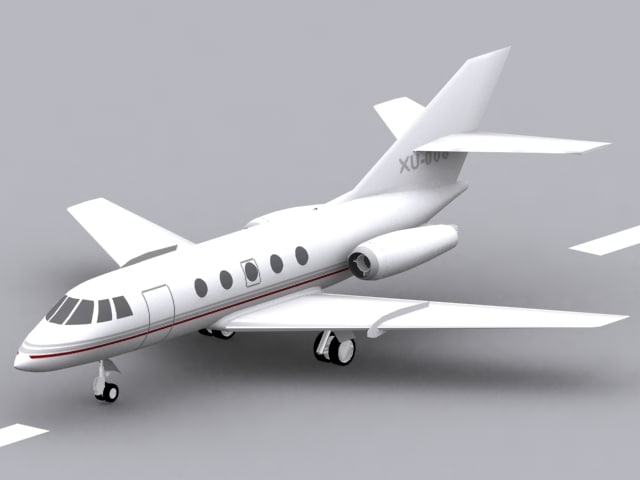 dassault falcon 20 aircraft 3d model
