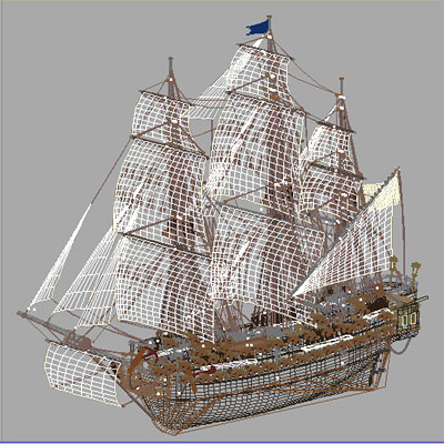 naval frigate 3d model