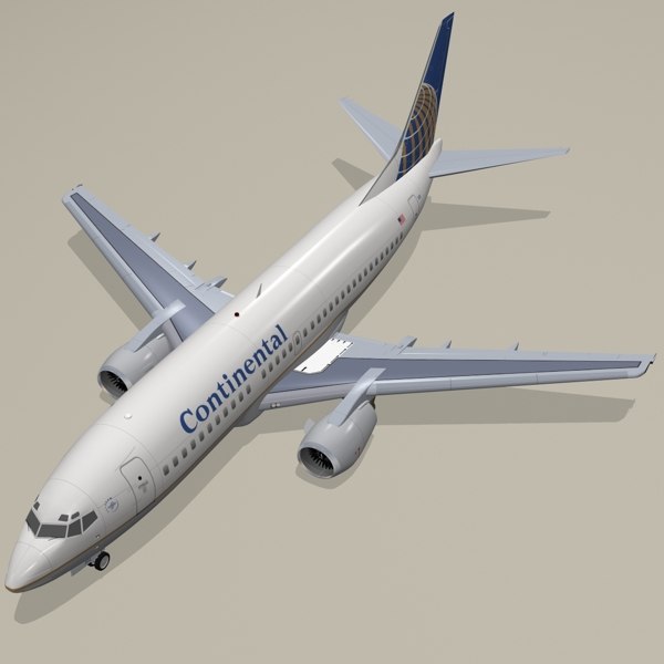 b 737-300 continental airlines 3d max
