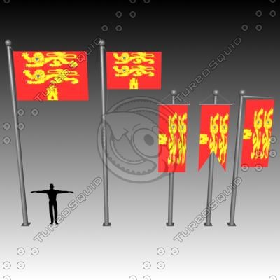 3d model flag banner