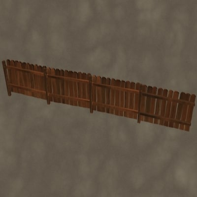3d dxf wooden fence zipped