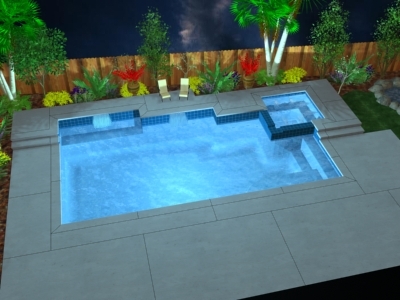 3d geometric swimming pool model