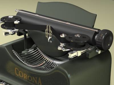 vintage typewriter 3d model