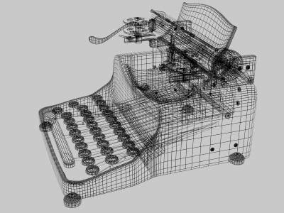 vintage typewriter 3d model