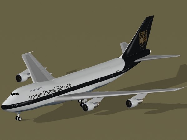 b 747-200 f ups 3d model