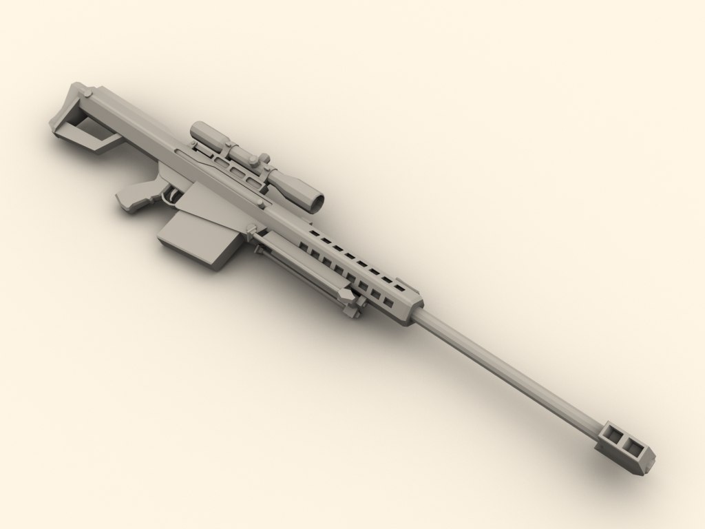3d barrett m82a1 rifle model