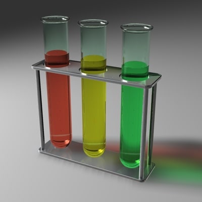 3d test tubes model