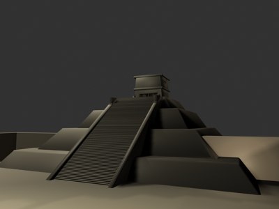 3d aztecs building pyramid