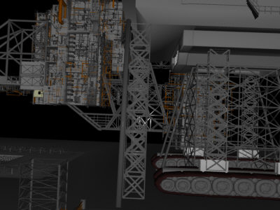 space shuttle launch tower 3d model