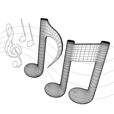music notes 3d model