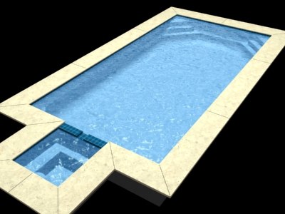 3d geometric swimming pool model