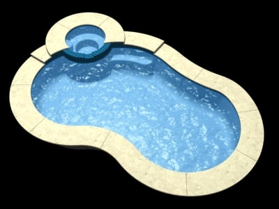3d geometric swimming pool model