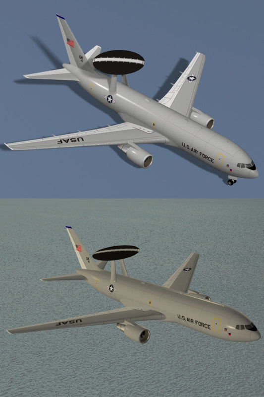 e-767 awacs usaf 767 3d max